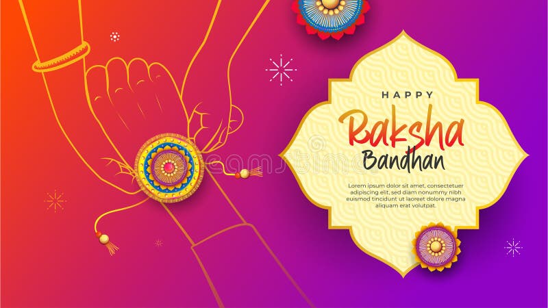 Happy Raksha Bandhan Banner Design Template Stock Vector - Illustration ...