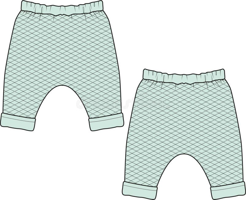 New Born Baby Bottom Wear Front and Back Jogger Stock Vector ...