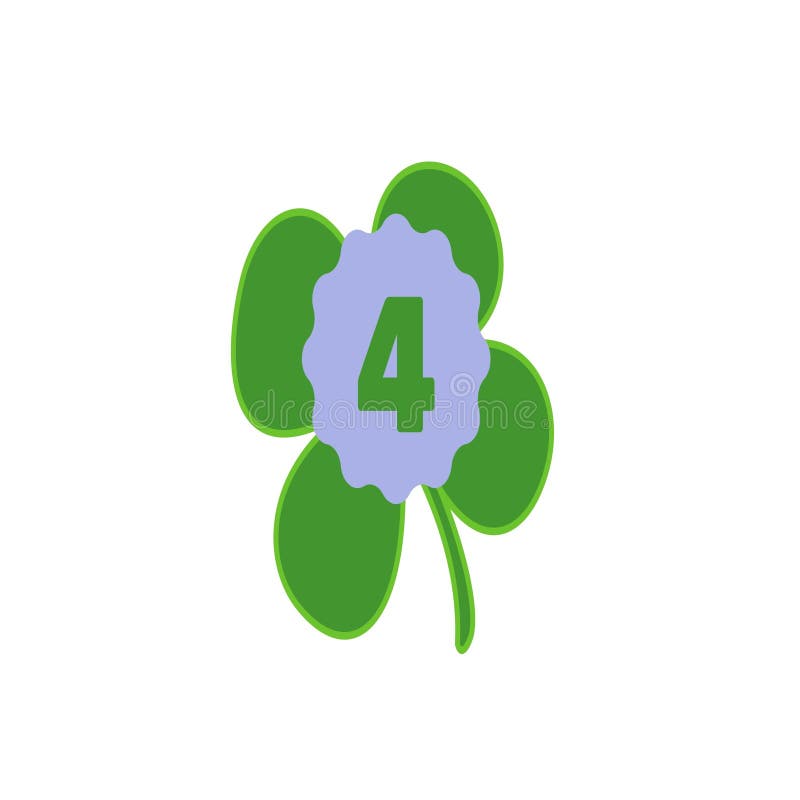 Number Four in Leaf stock vector. Illustration of hipster - 283762266