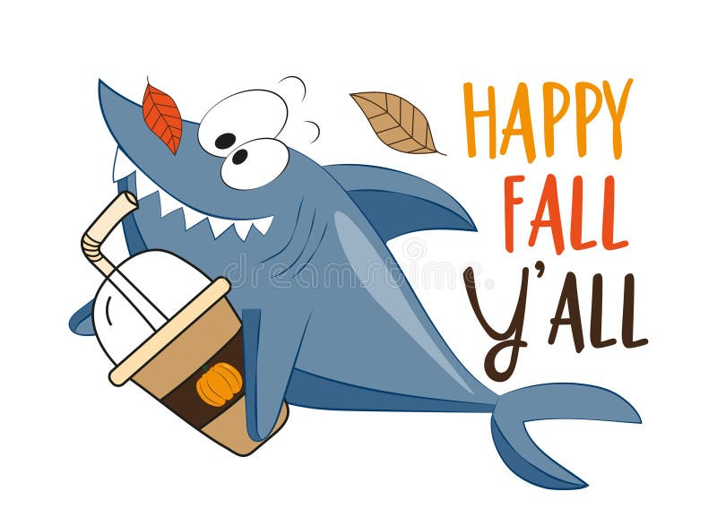 Happy Fall Y All - Funny Flamingos with Pumpkin Spice Latte, and with ...