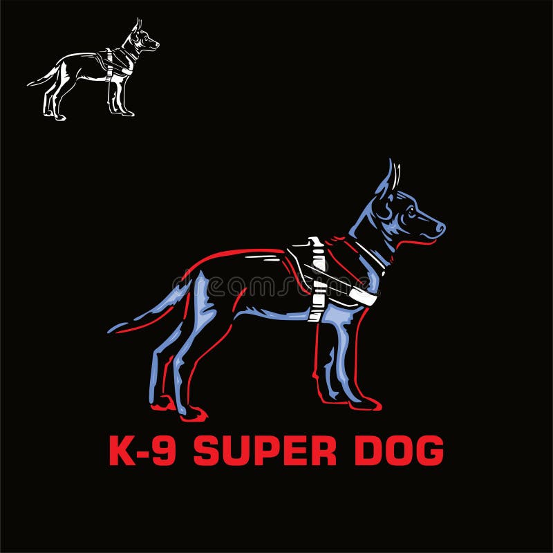 K-9 SMART SUPER DOG LOGO stock vector. Illustration of black - 283947267