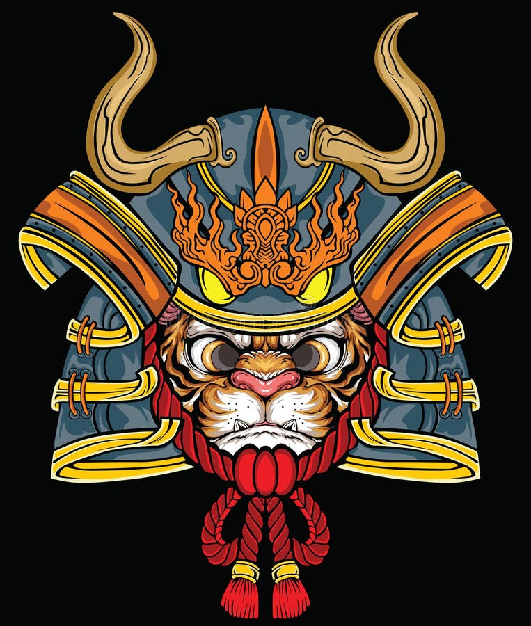 Samurai face mask logo stock vector. Illustration of honor - 61848528