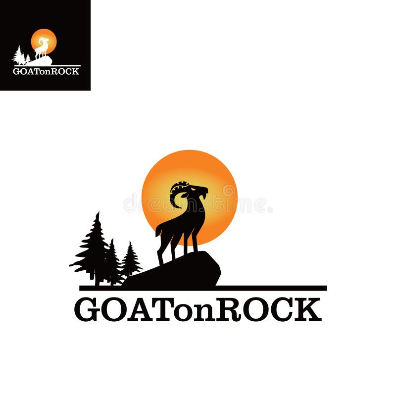 STRONG GOAT on the ROCK LOGO Stock Illustration - Illustration of brand ...