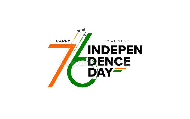76th Happy Indian Independence Day Typographic Design Vector ...