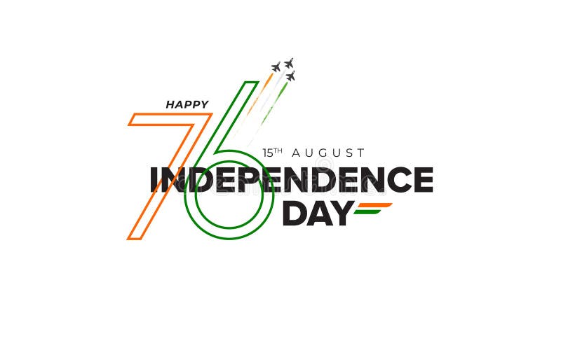 76th Happy Indian Independence Day Typographic Design Vector ...