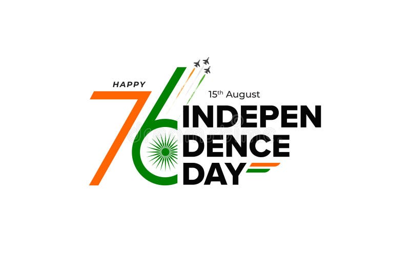 76th Happy Indian Independence Day Typographic Design Vector ...