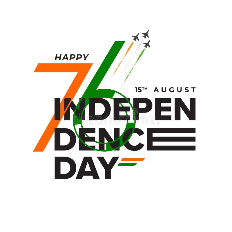 76th Happy Indian Independence Day Typographic Design Vector ...
