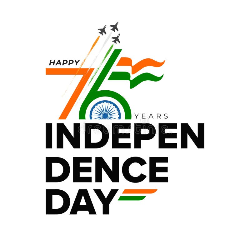 76th Happy Indian Independence Day Typographic Design Vector ...