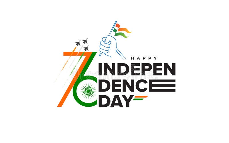 76th Happy Indian Independence Day Typographic Design Vector ...