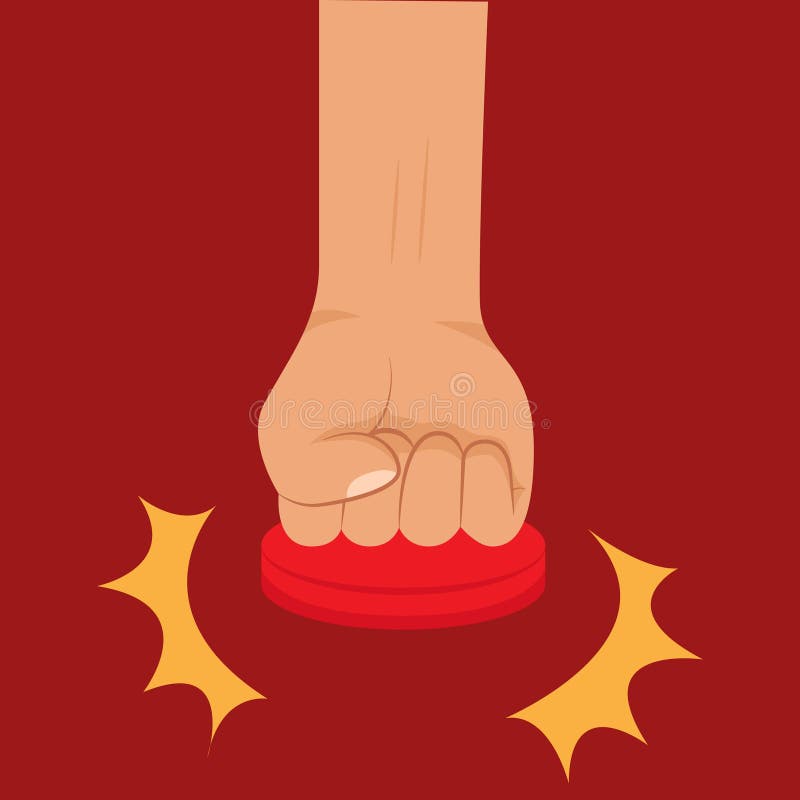 Vector Illustration of Hitting a Button Hard Stock Vector ...