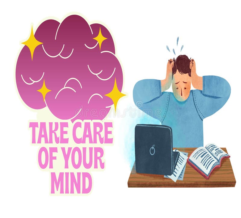 Take care of your mind stock vector. Illustration of awareness - 284163041