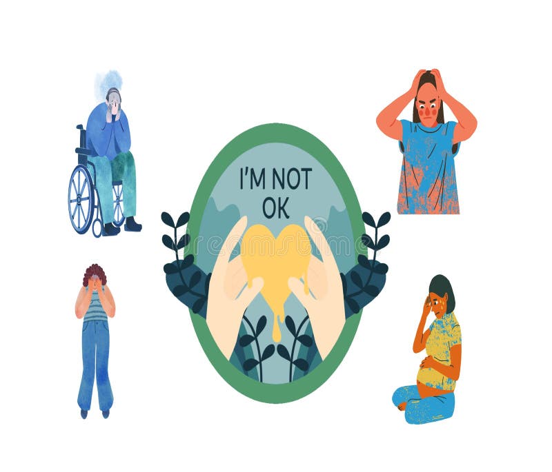 I am Not Ok Illustration stock vector. Illustration of feminism - 284163956