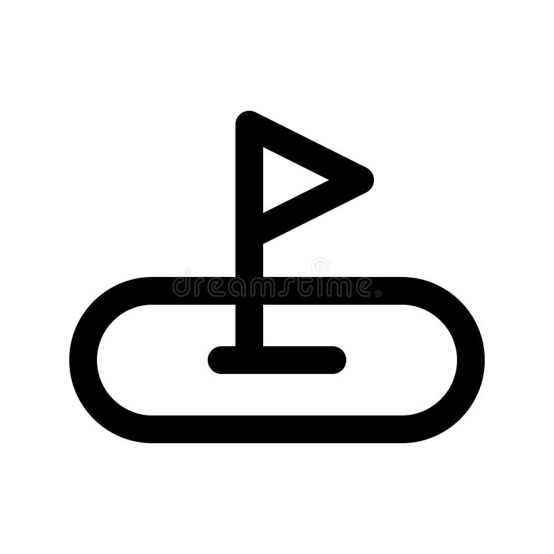 Golf Field Outline Style Icon Stock Vector - Illustration of recreation ...