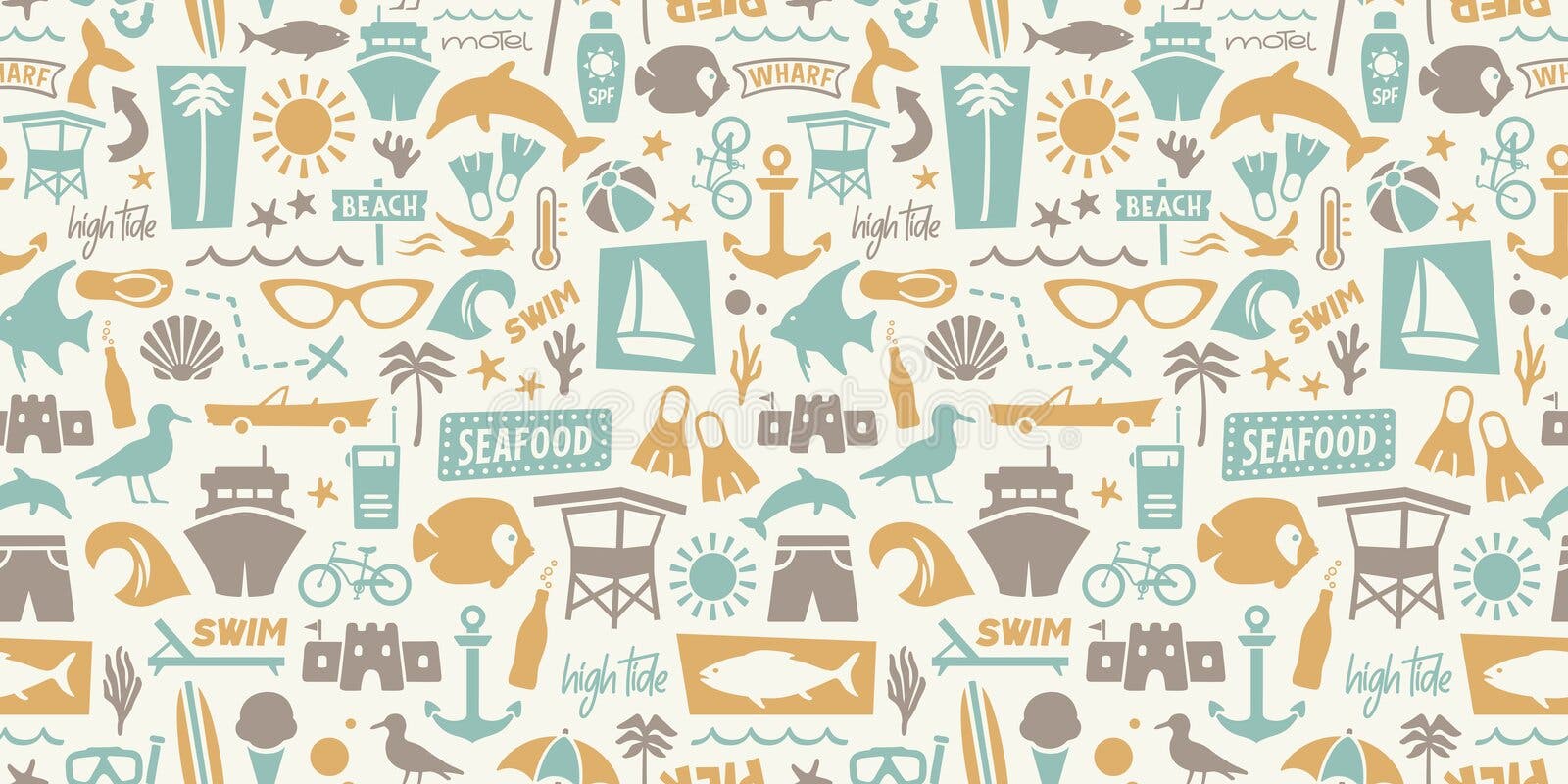 Retro 1950s Wallpaper Pattern | Mid Century Modern Repeating Background ...