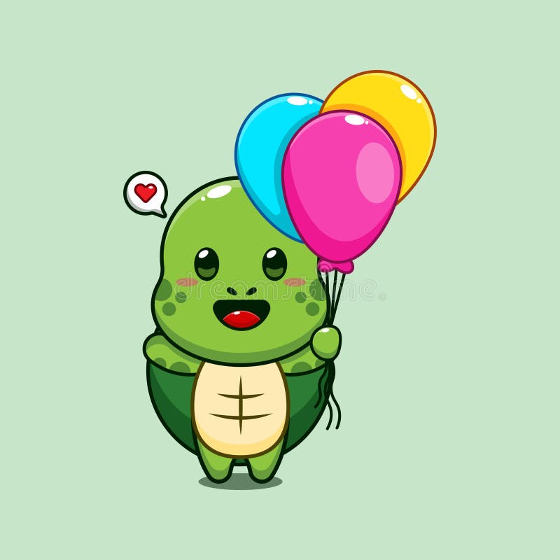 Cute Turtle Drink Bubble Milk Tea Cartoon Vector Illustration. Stock ...