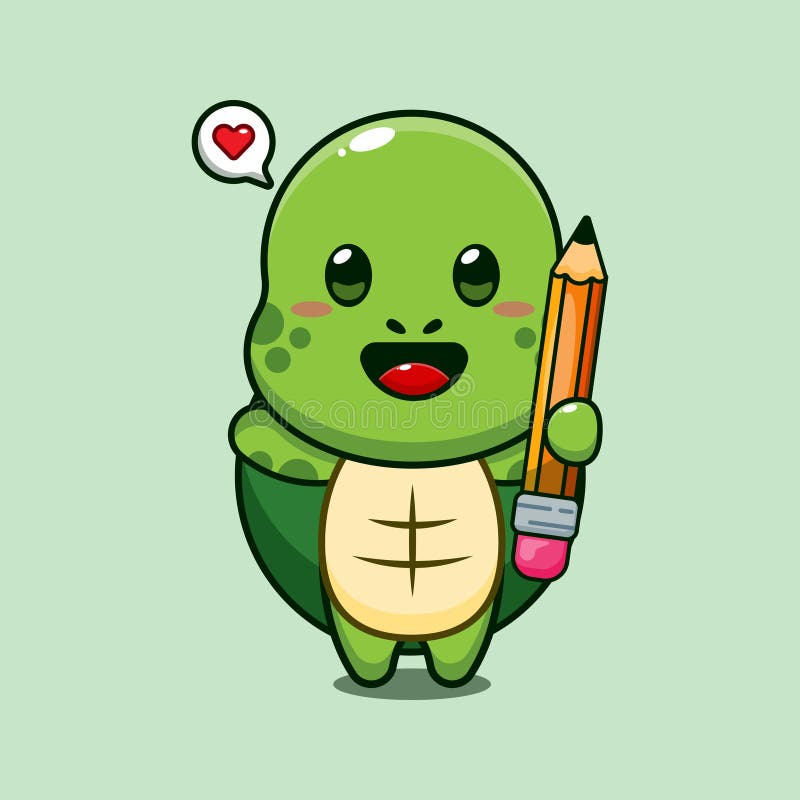 Cute Turtle Drink Bubble Milk Tea Cartoon Vector Illustration. Stock ...
