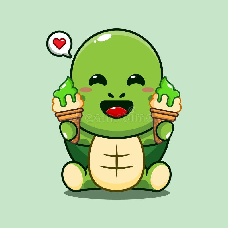 Cute Turtle Doing Meditation Yoga Cartoon Vector Illustration. Stock ...