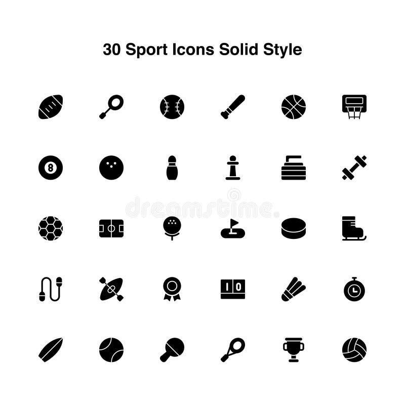 Illustration Vector Graphic of Sport Icons Set Solid Style Stock Vector ...