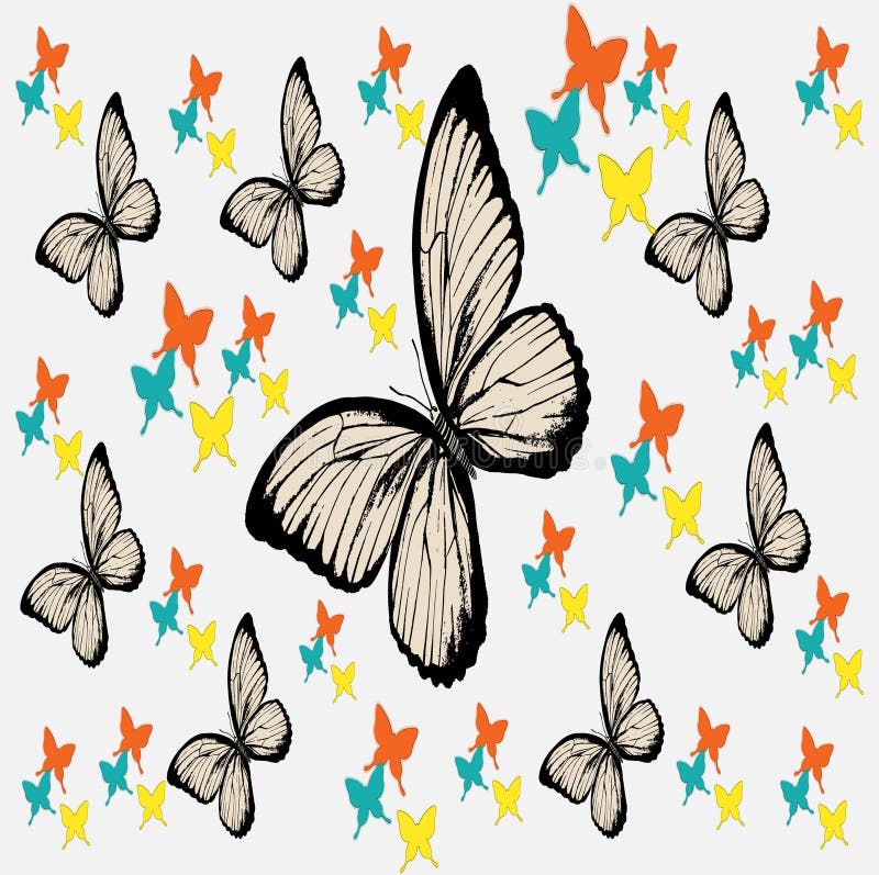 Beautiful Butterfly Pattern Stock Illustration - Illustration of animal ...