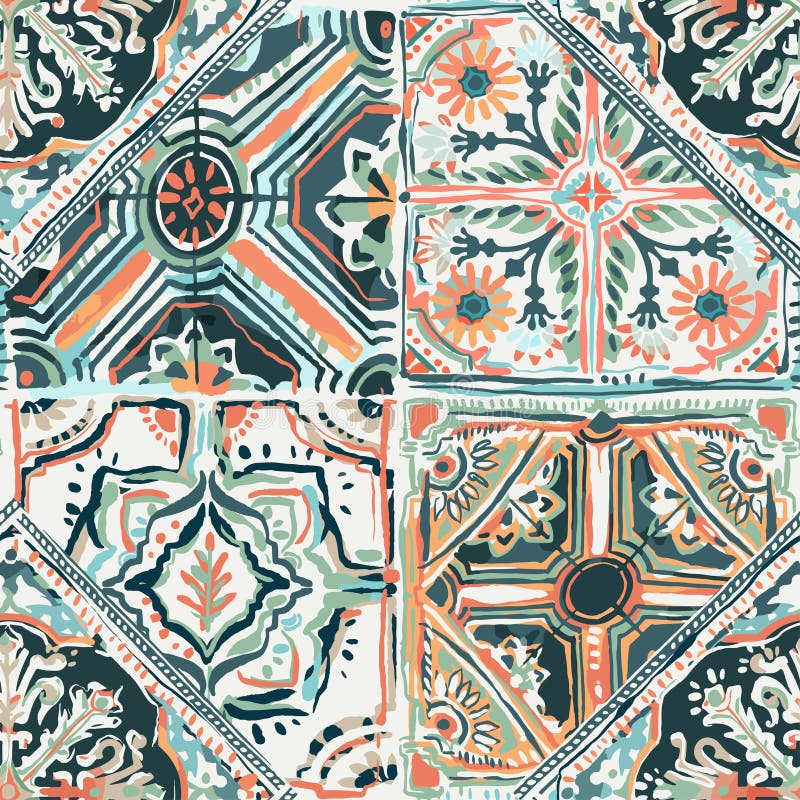 Pattern in Patchwork Style. Ethnic and Tribal Motifs. Handwork. Vector ...