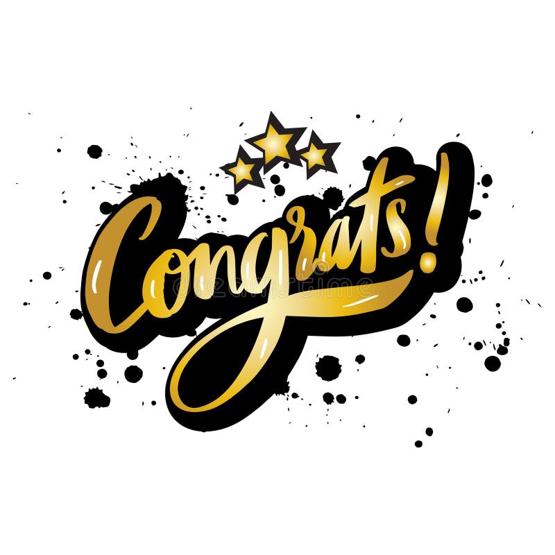 Congrats ! Text Hand Lettering. Stock Vector - Illustration of design ...