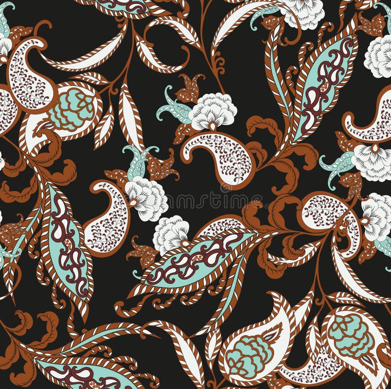 Traditional Indian Paisley Pattern on Background Stock Vector ...