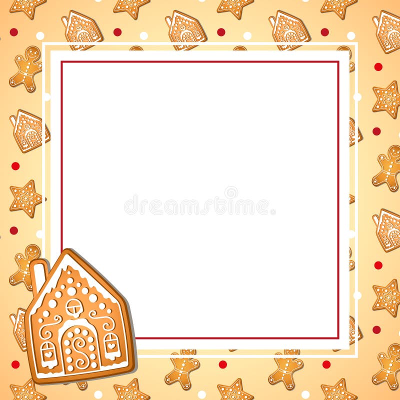Gingerbread Christmas Frame, Delicious Cookies for Santa. Print for ...