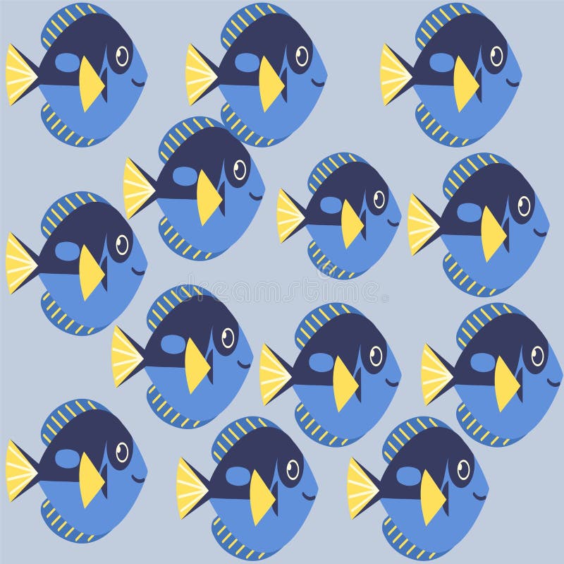 Unique Fish Pattern and Simple Shape and Background Stock Illustration ...