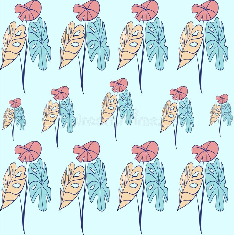 Simple Leaf Pattern stock illustration. Illustration of stickers ...