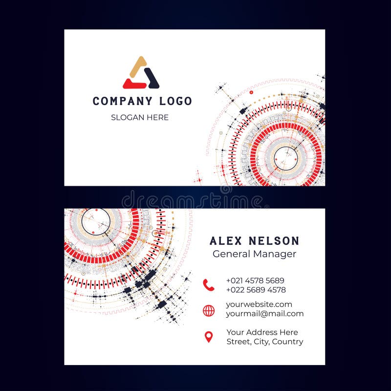 Abstract Hi Tech Business Card Design Stock Photo - Illustration of ...