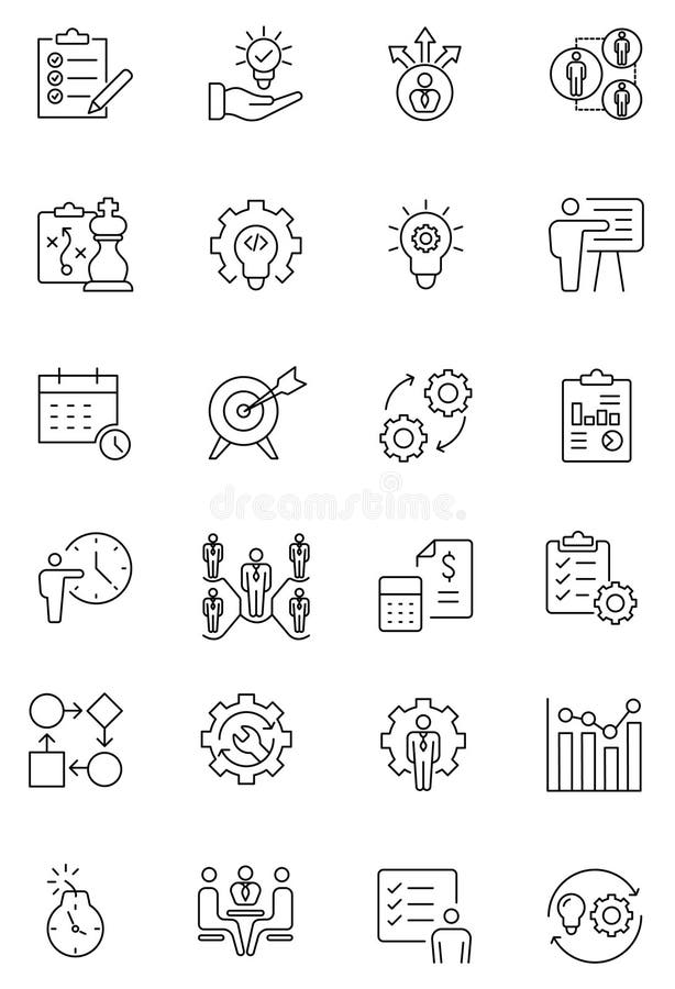Set of Project Management Icons, Concepts for Time Management and ...