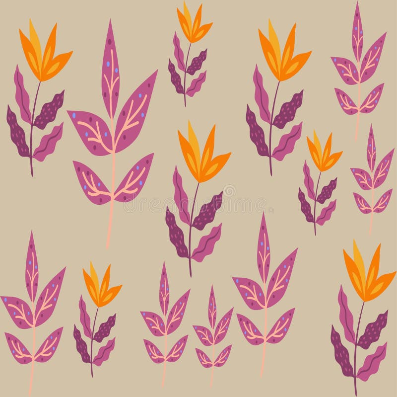 Simple Floral Pattern stock illustration. Illustration of wallpaper ...