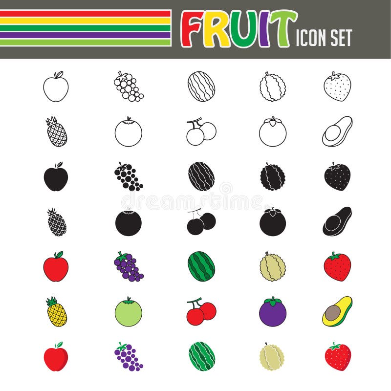 Fruit Icon Design for Fruit Selling App Stock Vector - Illustration of ...
