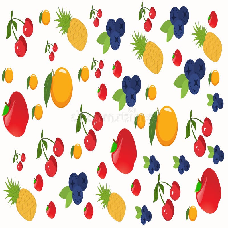 Beautiful Fruit Pattern stock illustration. Illustration of wallpaper ...