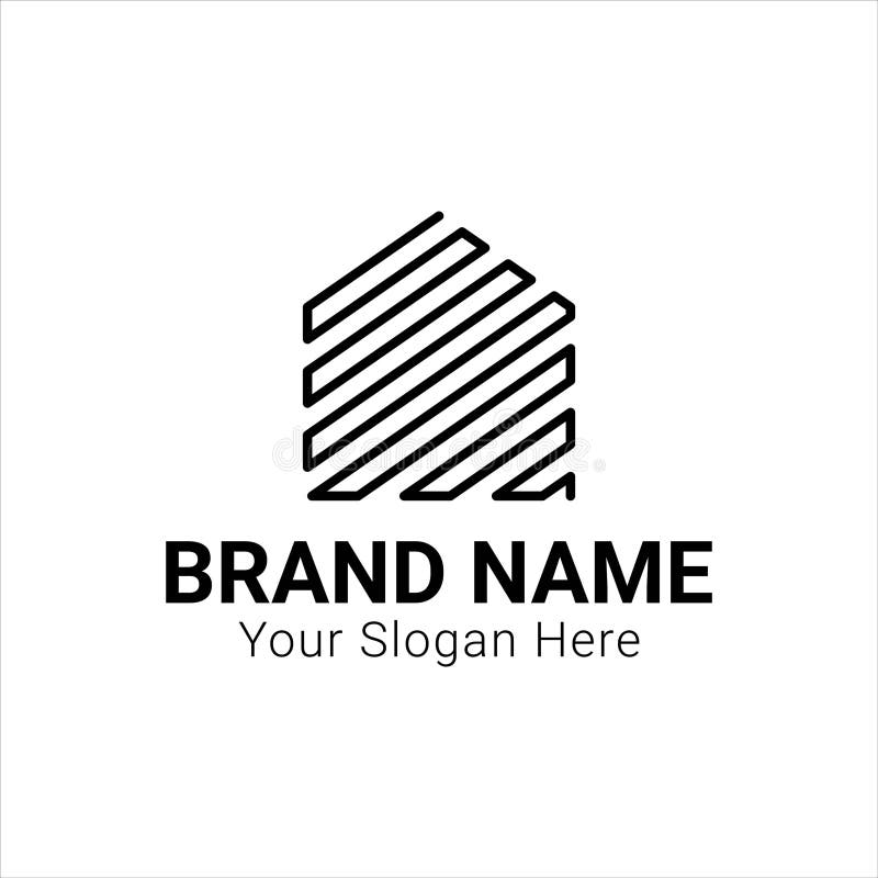 Modern House Logo Design Idea Using One Line Stock Vector ...