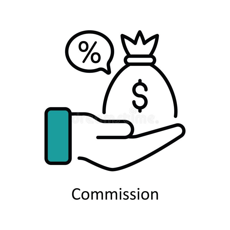 Commission Vector Fill Outline Icon Design Illustration. Digital ...