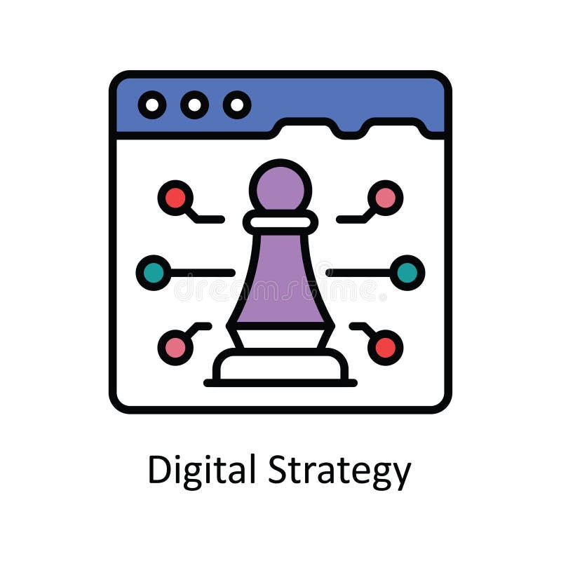 Strategy Vector Two Color Lines Icon Style Illustration. EPS 10 File ...