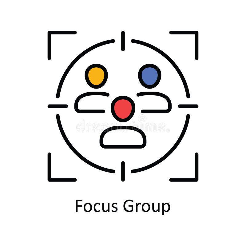 Focus Group Vector Fill Outline Icon Design Illustration. Digital ...