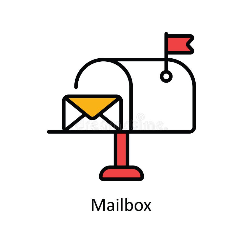 Mailbox Vector Fill Outline Icon Design Illustration. Digital Marketing ...