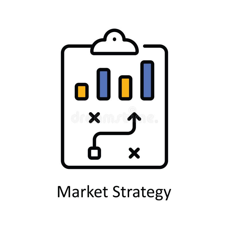 Strategy Vector Two Color Lines Icon Style Illustration. EPS 10 File ...
