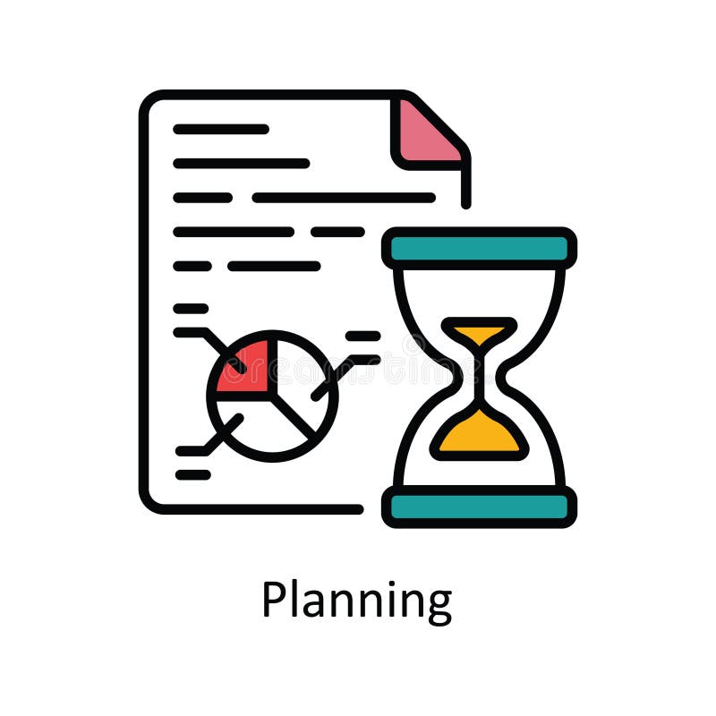 Planning Vector Fill Outline Icon Design Illustration. Digital ...