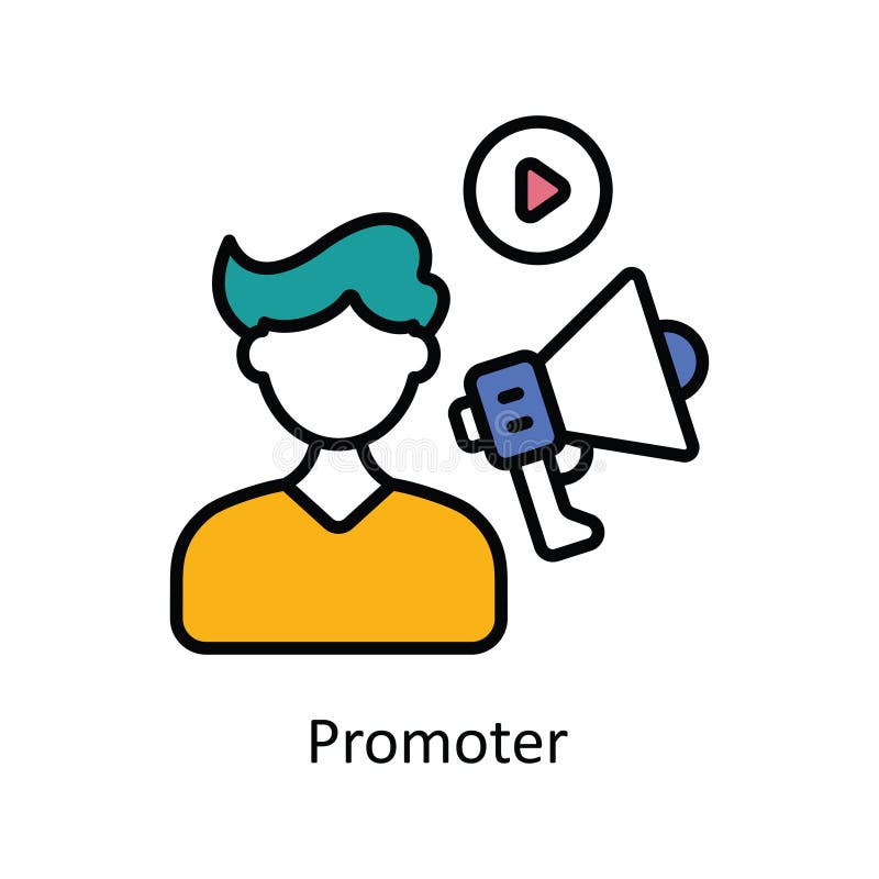 Promoter Vector Fill Outline Icon Design Illustration. Digital ...