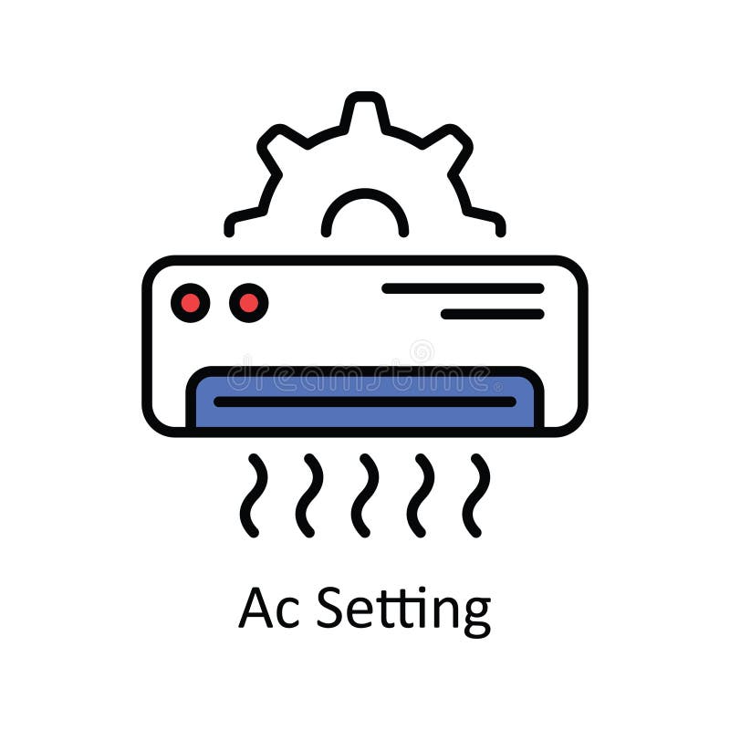 Ac Setting Vector Fill Outline Icon Design Illustration. Home Repair ...