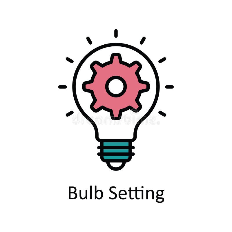 Bulb Setting Vector Fill Outline Icon Design Illustration. Home Repair ...
