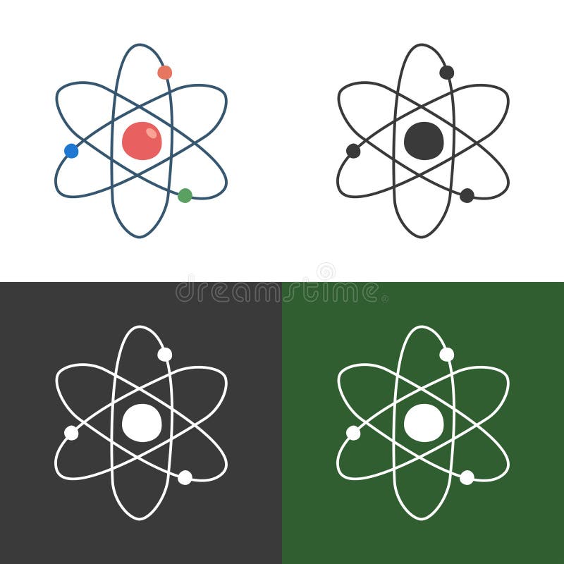 Simple Atom in Different Background Styles Flat Vector Illustration ...