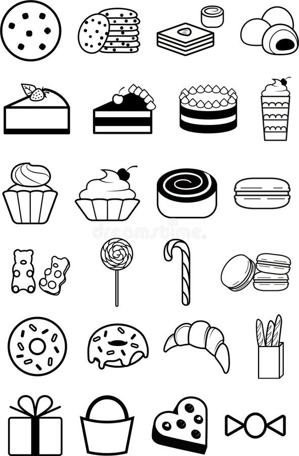 Candy store icons set stock vector. Illustration of icon - 285183872