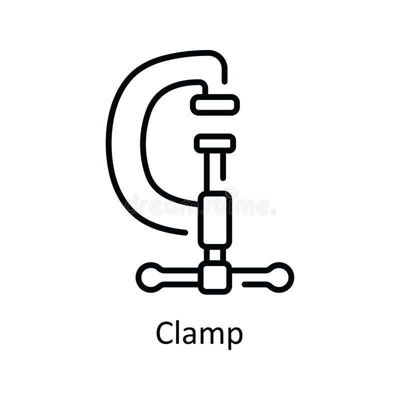 Clamp Vector Outline Icon Design Illustration. Home Repair and ...
