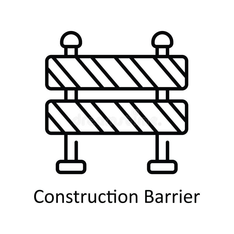 Construction Barrier Vector Outline Icon Design Illustration. Home ...