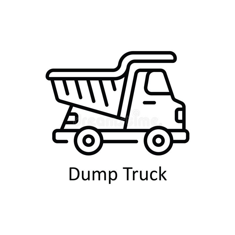 Dump Truck Vector Outline Icon Design Illustration. Home Repair and ...