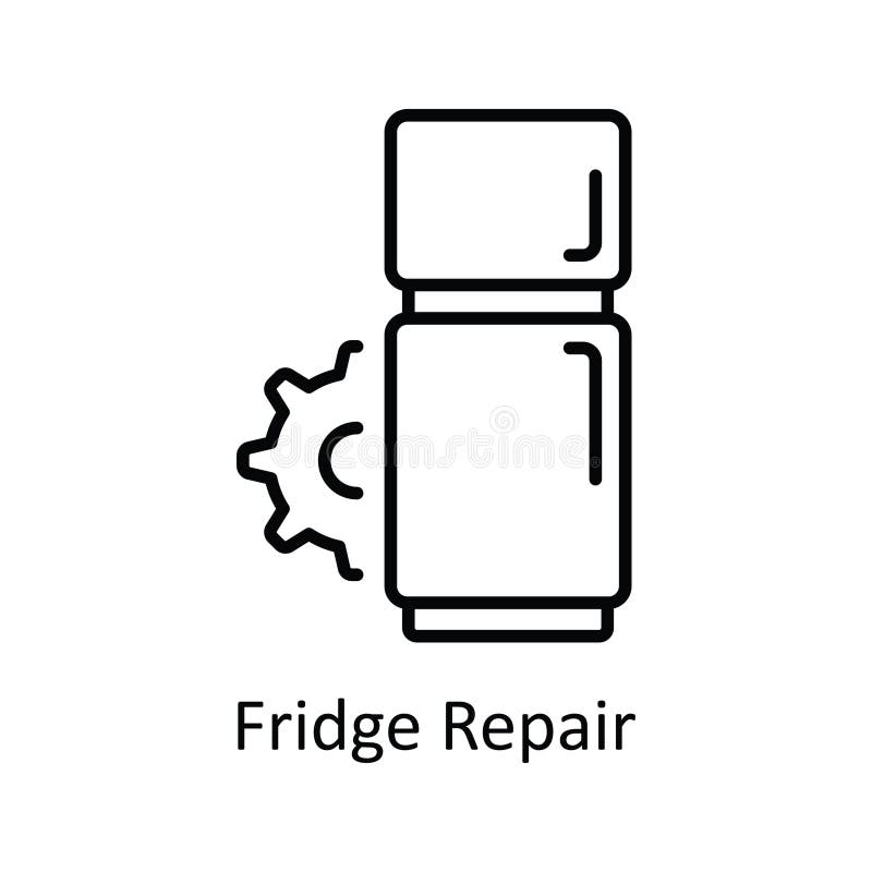 Fridge Repair Vector Outline Icon Design Illustration. Home Repair and ...